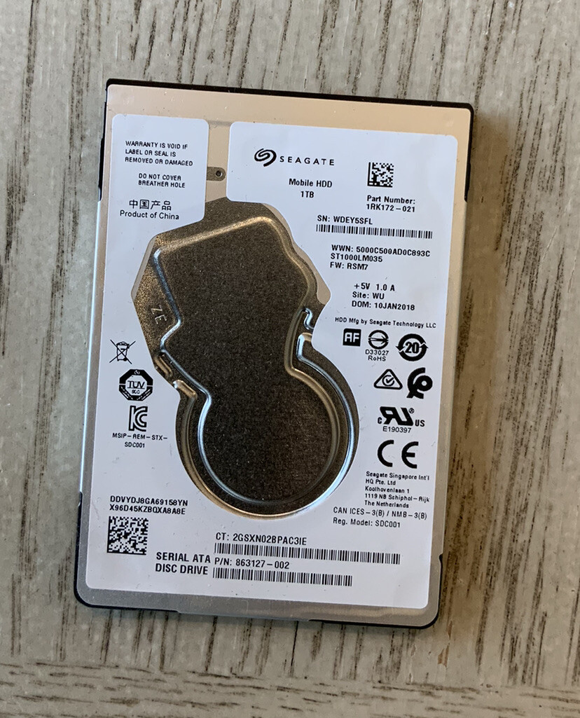 Seagate 1TB 2.5" Laptop HDD Hard Drive ST1000LM035 1RK172-021 863127 ...