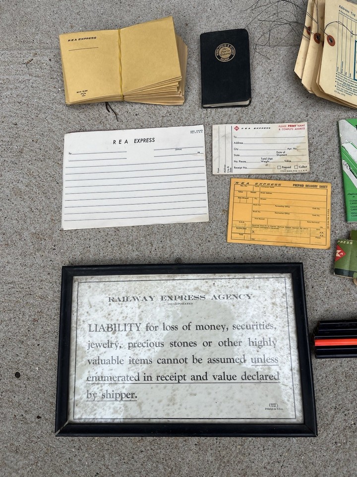 Railway Express Agency REA Railroad Advertising Sign Pencils Paper ...