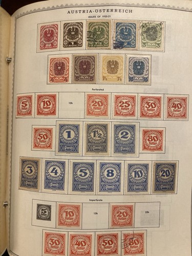 Austria Stamps 1920-1933 from 6 Album Pages (Used & Unused) Incl Imperf ...