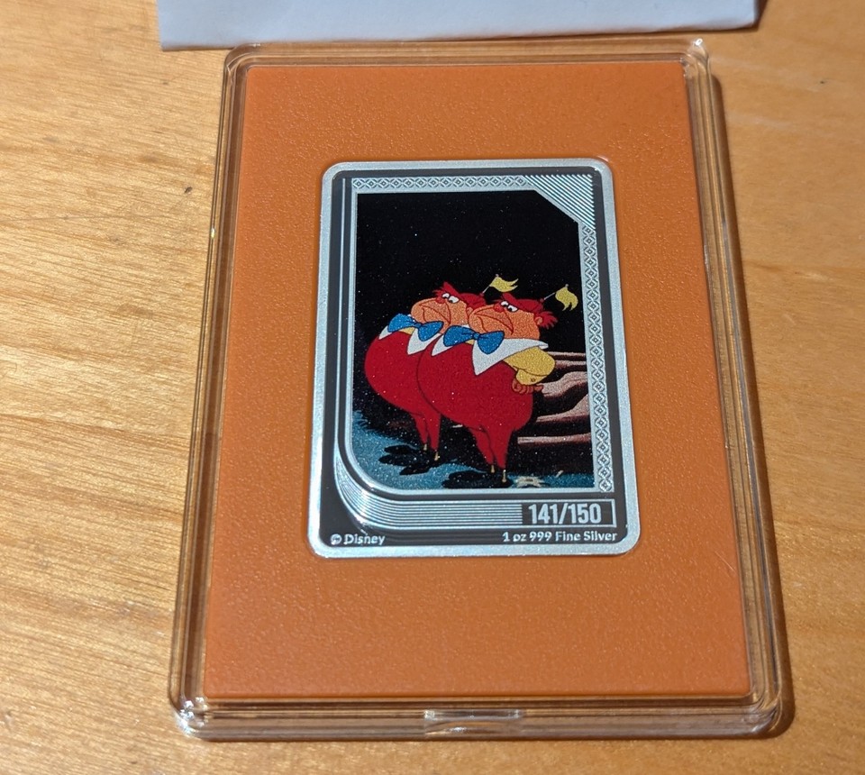 Disney Tweedle Dee & Tweedle Dum Trading Coin SILVER 1oz - 141/150 Nz ...
