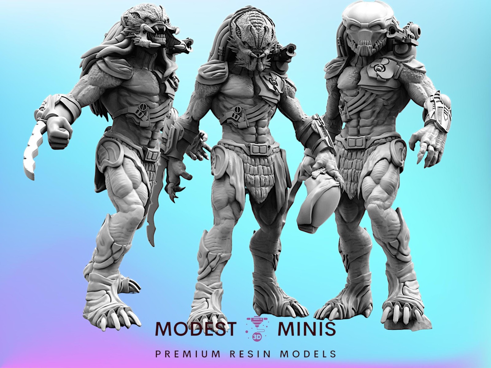 Berserker Skull Hunter 1-3 - Resin Sci Fi Alien Predator Mini ...