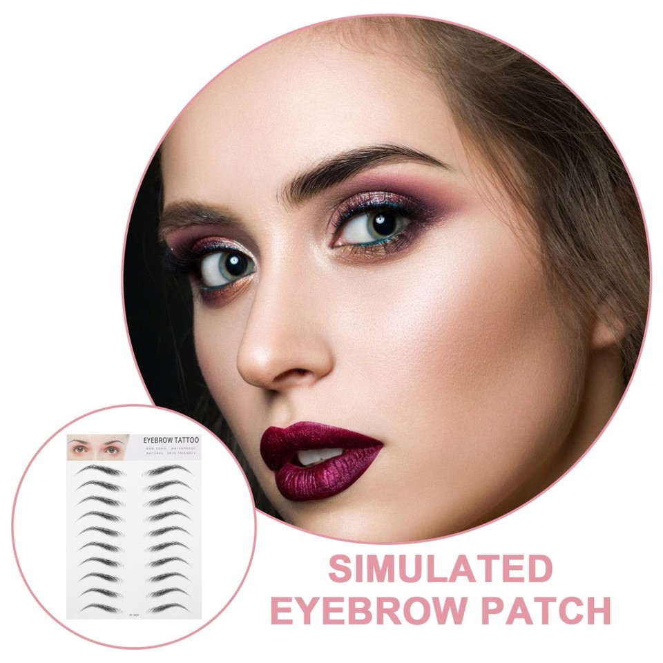 2 Count Eyebrow Stickers Women's Miss Tool for Fake Hair Artificial ...