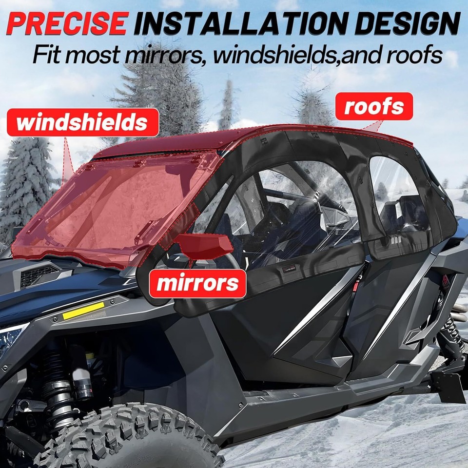 For Polaris RZR Turbo R 4-seater Upper Doors Cab Enclosure 2884665 ...