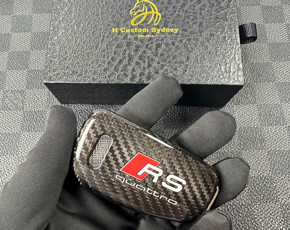 Premium Carbon Fiber Key Cover Keychain For Audi New RS3 RSQ3 TTRS R8 ...