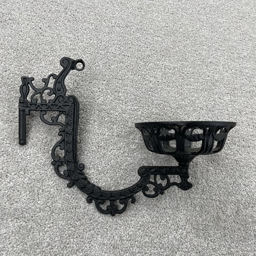 Vintage Victorian Wall Mount Oil Lamp Holder Black Bracket Sconce ...