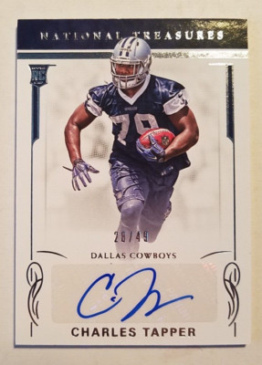 Charles Tapper RC 2016 National Treasures Auto 28/49 Cowboys #198 ...