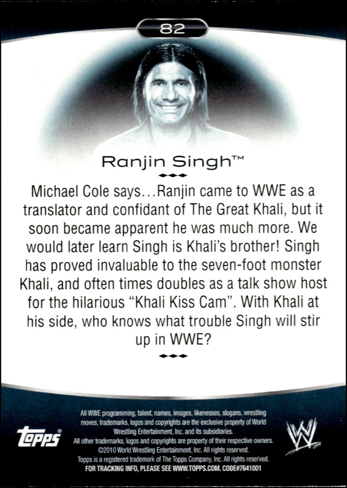 2010 Topps Platinum WWE #82 Ranjin Singh Refractor | eBay