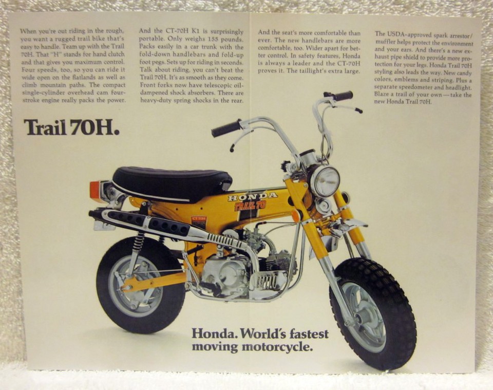 HONDA CT70 H/K1 Sales Brochure - Beautiful, high quality reproduction ...