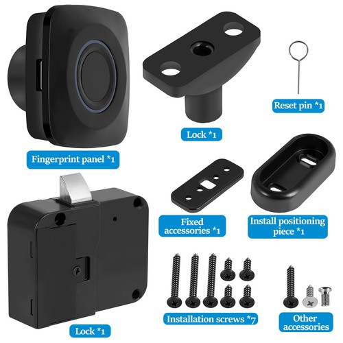 Fingerprint Cabinet Lock Smart Biometric Drawer Lock Keyless Hidden ...