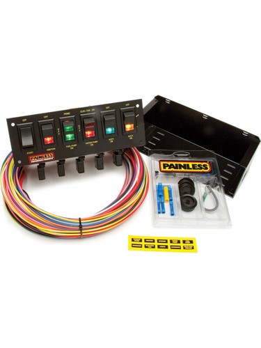 Painless Wiring Switch Panel Bar Mount 8-3/4 x 3 in 1 Momentary Rocker ...