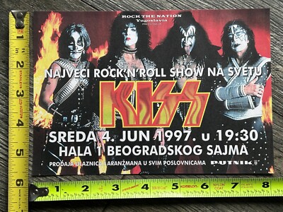 KISS Handbill Concert Ad Flyer Reunion Tour Yugoslavia Jun 4 1997 ...