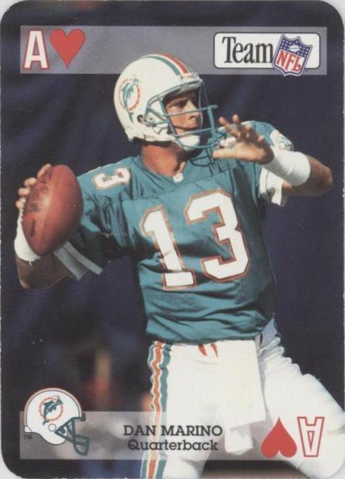 1992 Sport Decks Team NFL Star Cards Playing Cards - Dan Marino #AH for ...