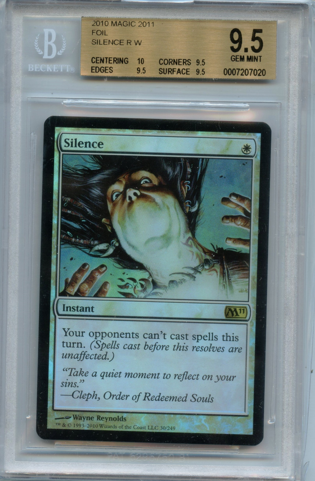 MTG Silence BGS 9.5 Gem Mint MTG 2010 M11 Magic Foil card Amricons 7020 ...