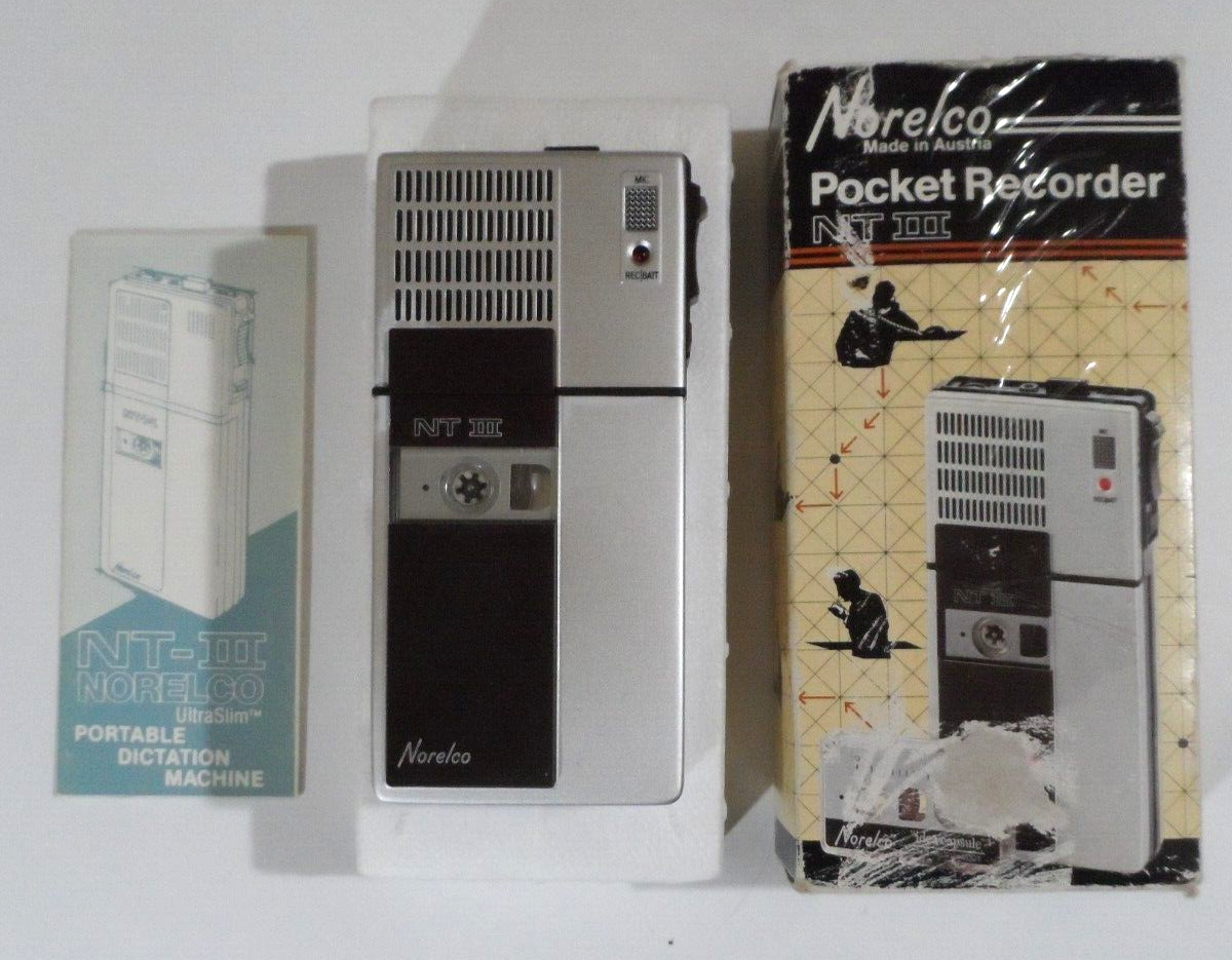 Norelco Pocket Mini Micro Tape Cassette Recorder NT III - NOT WORKING ...