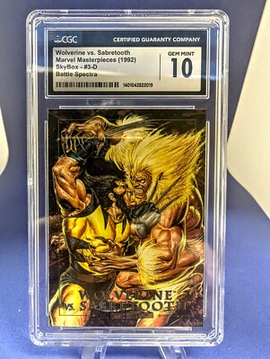 1992 Marvel Masterpieces Wolverine vs Sabretooth #3-D CGC 10 | eBay