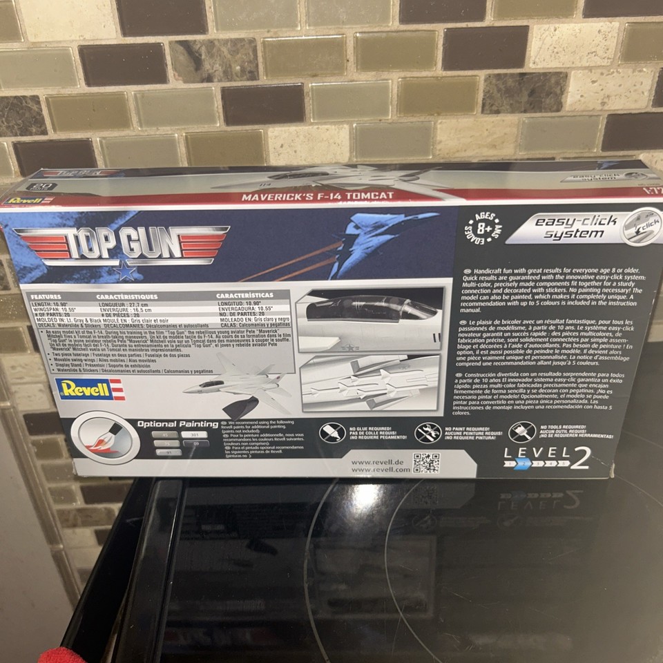Revell Top Gun Model Kit Maverick's F-14A Tomcat 1:48 Level 4 New ...