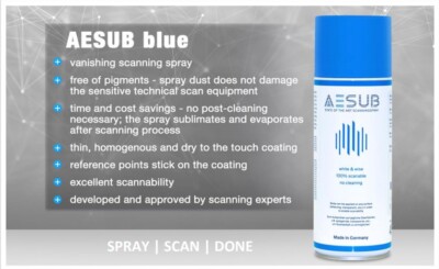 AESUB Blue Scanning Spray Universal self-evaporating 3D scanning spray ...
