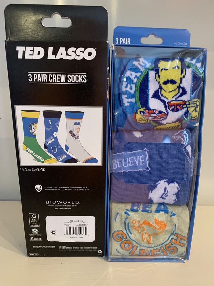 Ted Lasso Original Series AFC Richmond 3 Pairs Multi-Design Mid-Calf ...