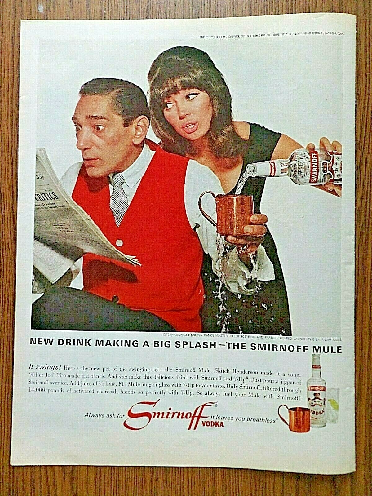 1965 Smirnoff Vodka Ad Dance Master Killer Joe Piro & Partner | eBay
