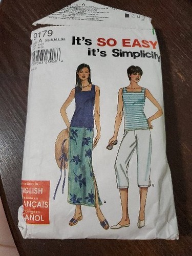 Misses Skirt Capri Knit Tank Top Simplicity 9179 Pattern XS S M L XL ...