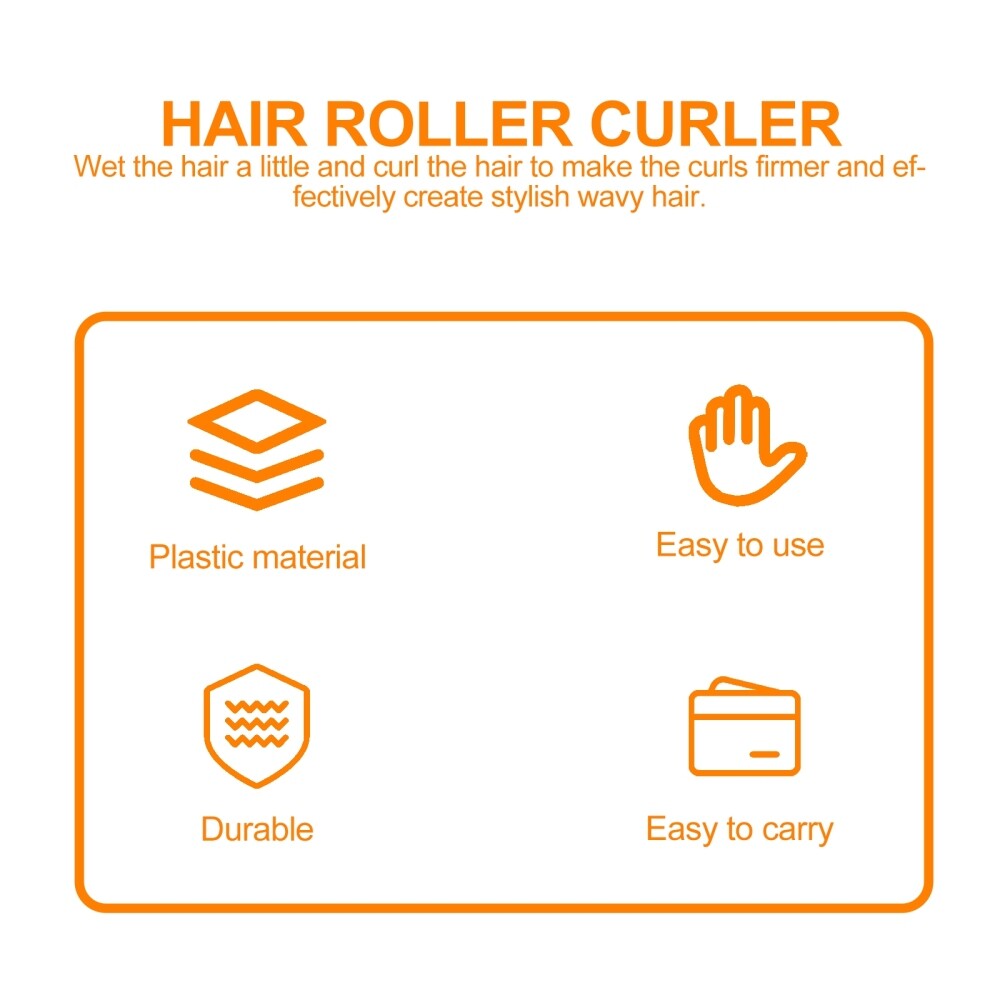 20 Pcs Hair Root Perm Nylon Wool Plastic Curling Rods Barrettes Curler ...