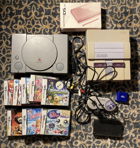 Mixed Lot Of Video Games And Consoles PlayStation SNES Super Nintendo ...