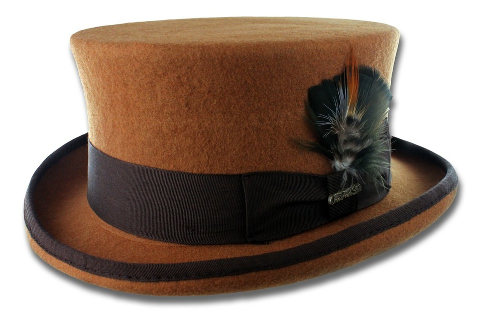 Wool Felt Coachman Top Hat Steampunk Tophat Topper Tuxedo Victorian ...