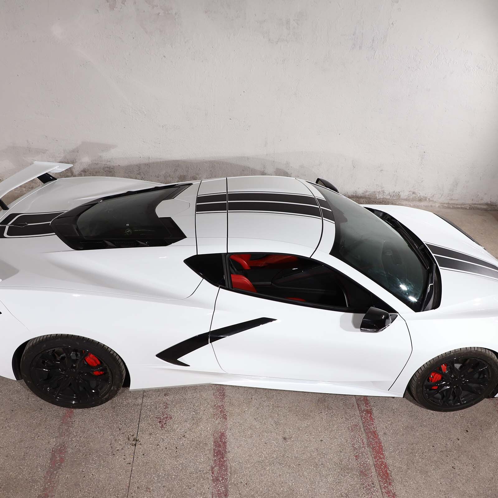 For 2020-2023 C8 Corvette Racing Stripes Overlay Graphic Decal Flat ...