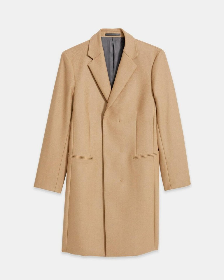 Theory men's Manroe Traceable Camel Topcoat Over Coat - Small - retail ...