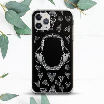 Black White Shark Whale Teeth Case For iPhone 7 8 X SE 11 12 13 14 15 ...