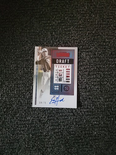 2020 Contenders Baseball Ed Howard Draft Ticket Autograph Red 4/75 ...