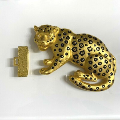 Vintage Doreen Ryan Gold Leopard Belt Buckle | eBay