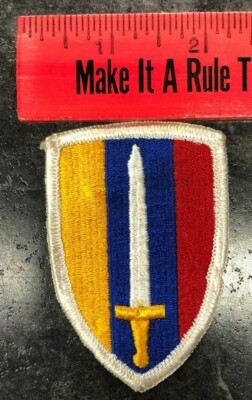 VINTAGE EMBROIDERED PATCH Boy Scouts Shield With Sword Yellow Blue Red ...