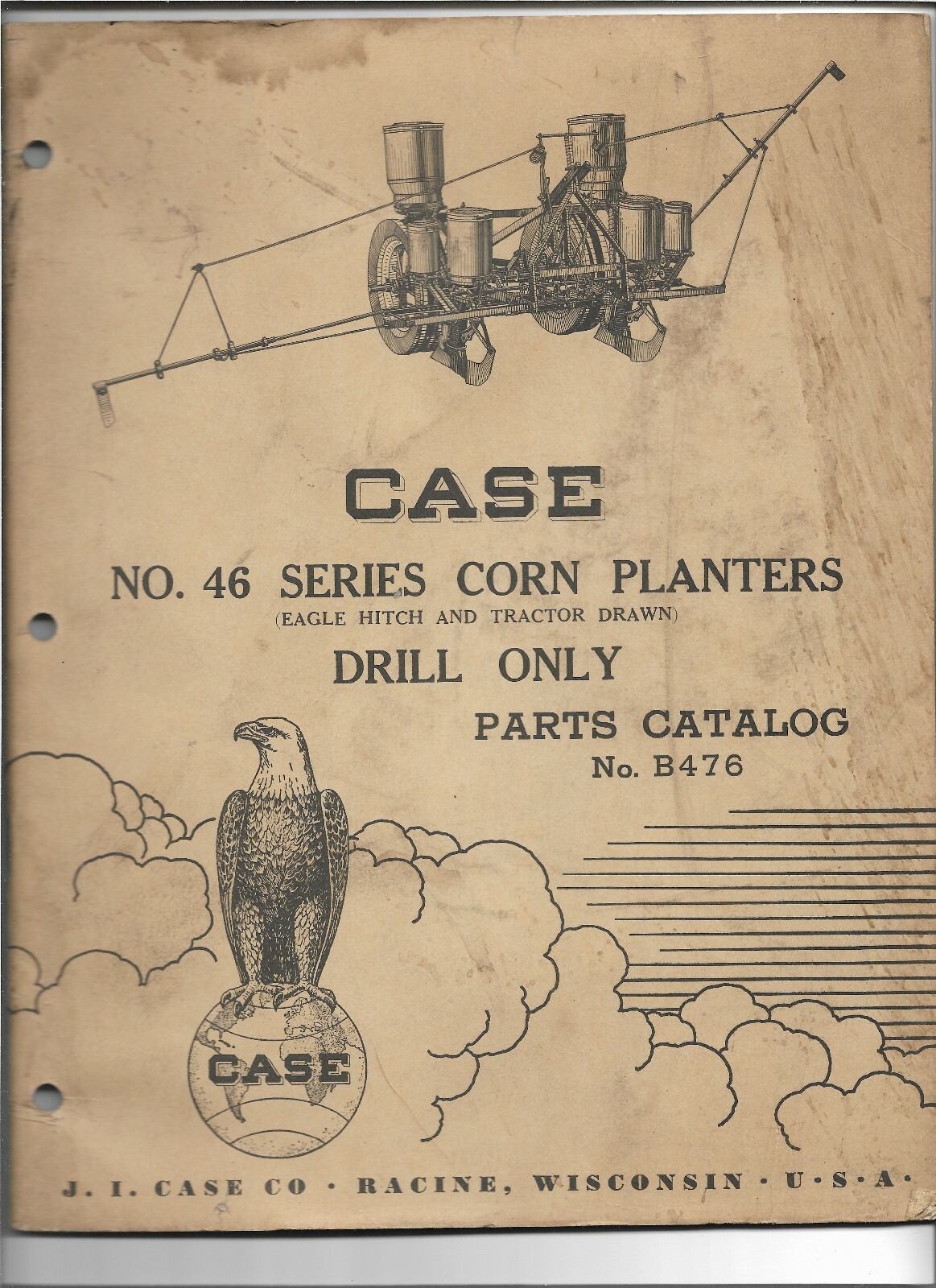 Original Case No. 46 Eagle Hitch Tractor Drawn Corn Planters Parts ...