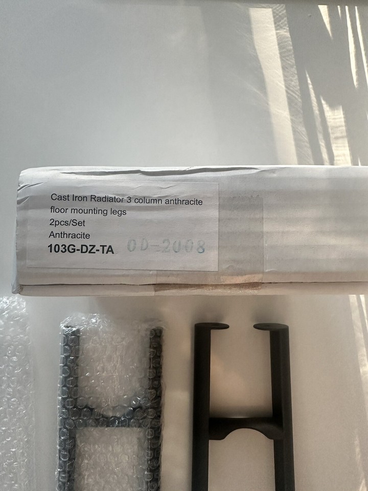 Anthracite Traditional 3 Column Radiator Legs Bathroom Rads Floor ...