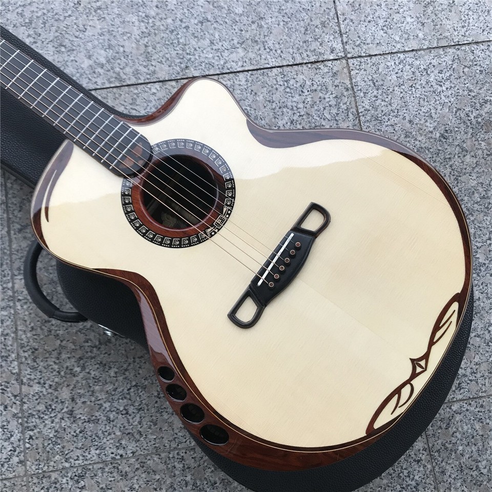 All Solid Wood Merida SADHU 41 Inches AAA Spruce Rosewood Body Acoustic ...
