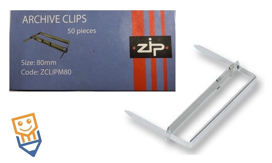 50 ARCHIVE FILING CLIPS Quality 2 Piece Metal 51mm Capacity LIKE ACCO ...