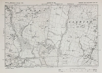 West Yorkshire Map - Ordnance Survey Emergency Edition 1938 - Askwith ...
