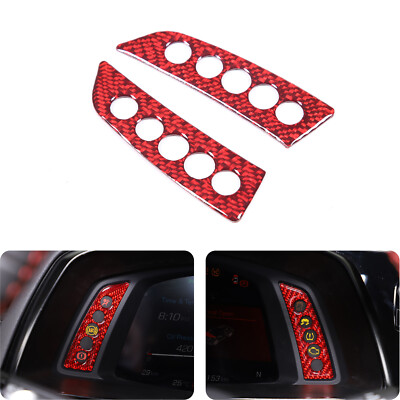 Red Carbon Fiber Dashboard Fault Light Display Trim For Corvette C8 ...