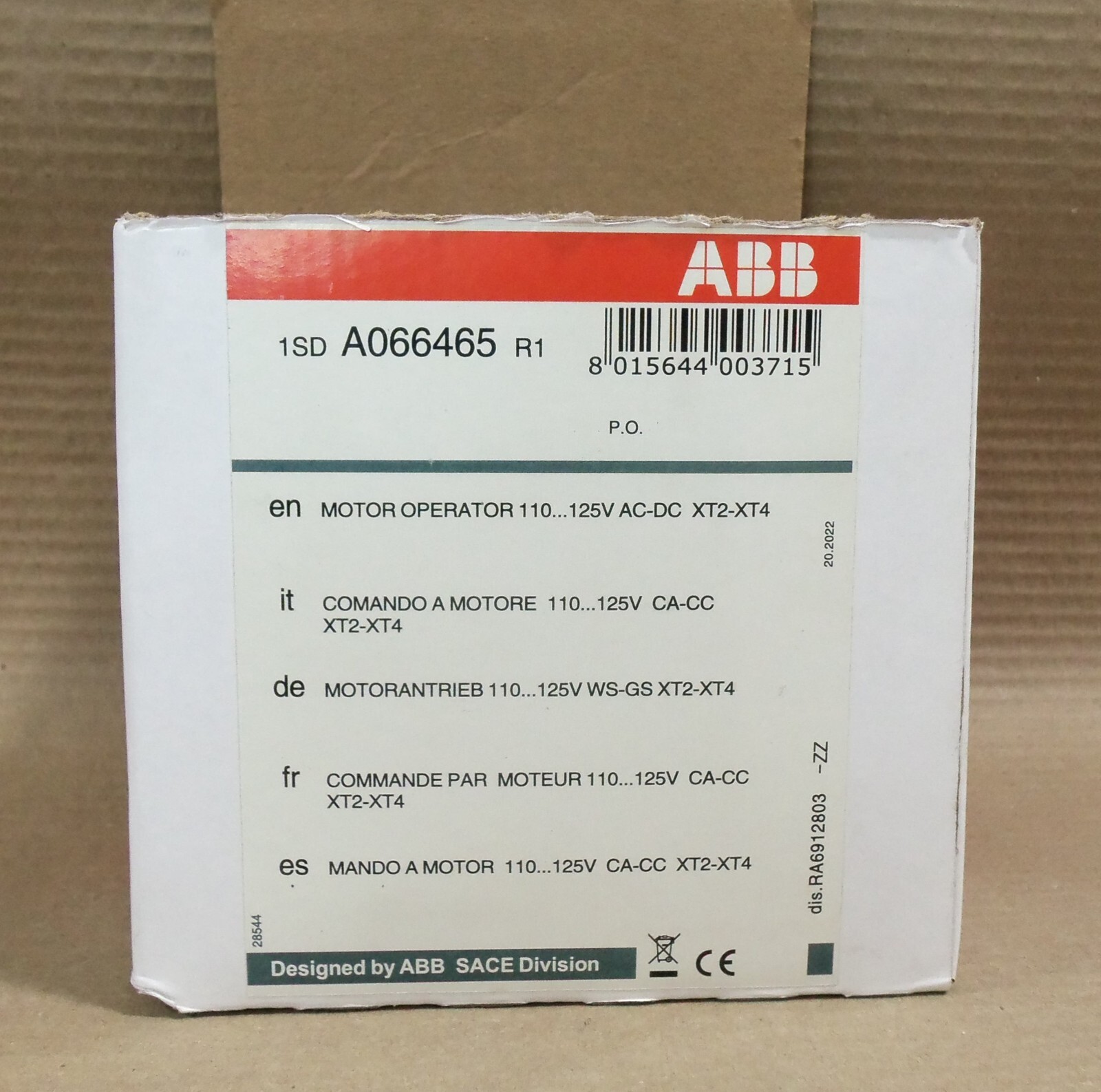 NEW ABB 1SDA066465R1 SACE TMAX MOTOR OPERATOR FOR XT2-XT4 1SDA066472R1 ...