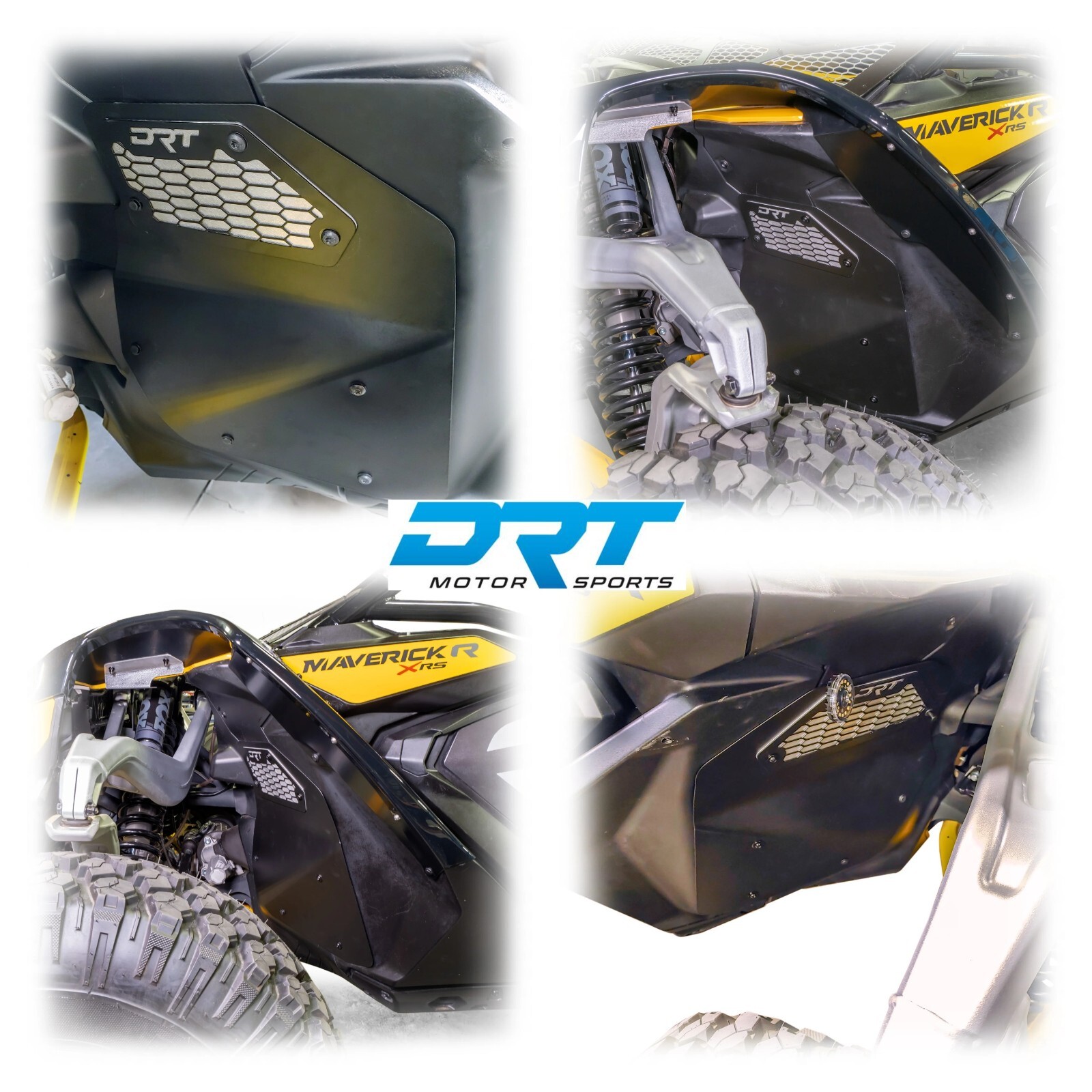 DRT CAN AM MAVERICK R X / XRS 24+ Aluminum Front Inner Fender Rock ...