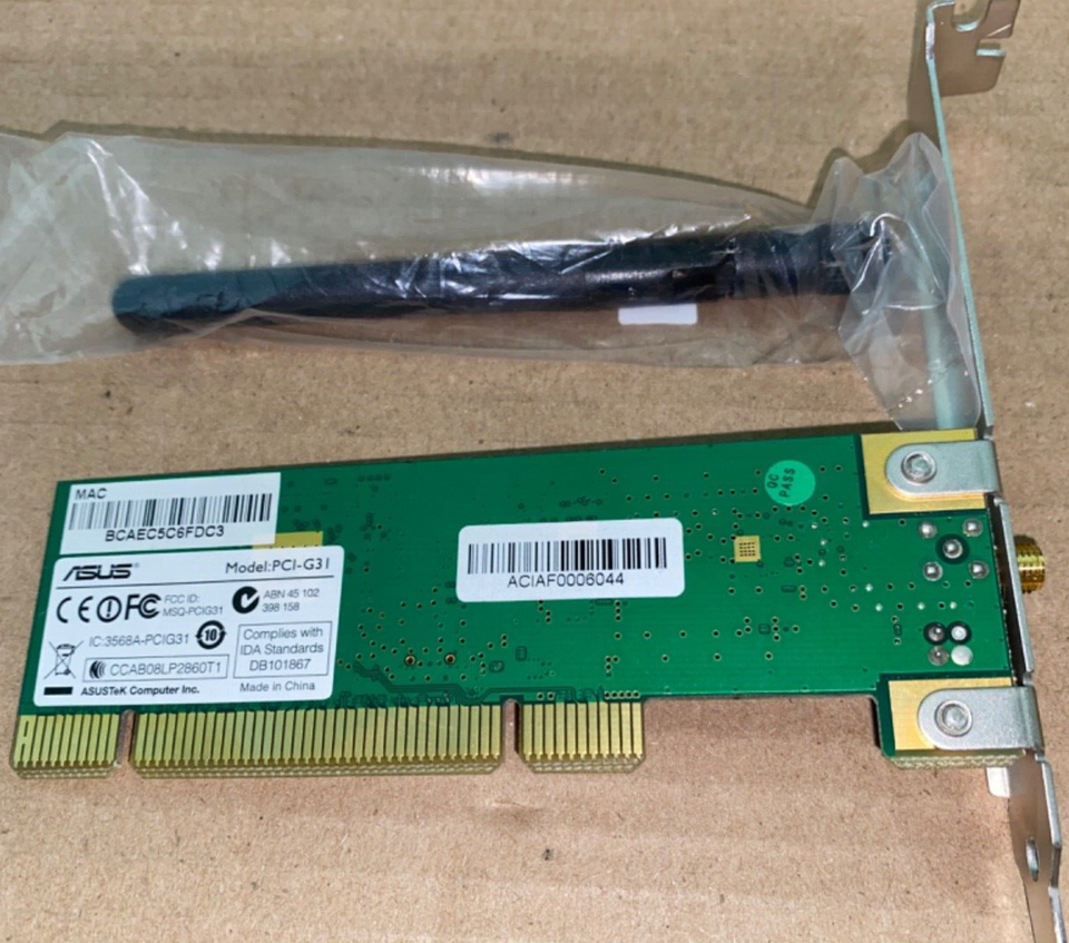 ASUS Wireless PCI Adapter PCI-G31 54Mbps IEEE with Antenna | eBay