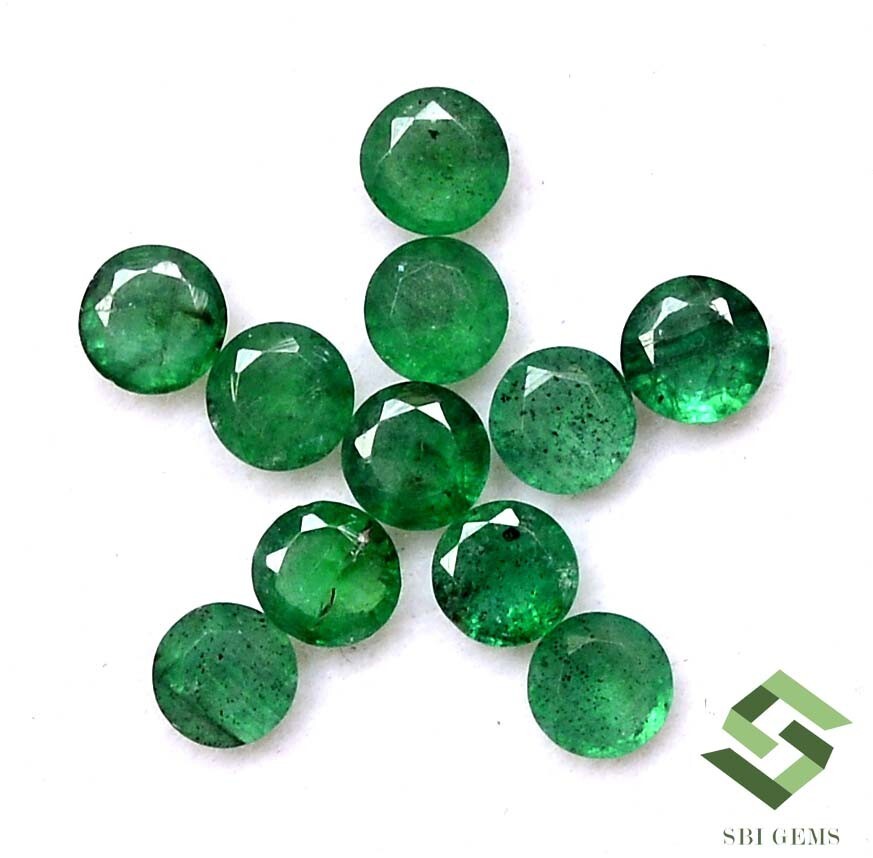4 mm Natural Emerald Round Cut Lot 11 Pcs 2.38 CTS Calibrated Loose ...