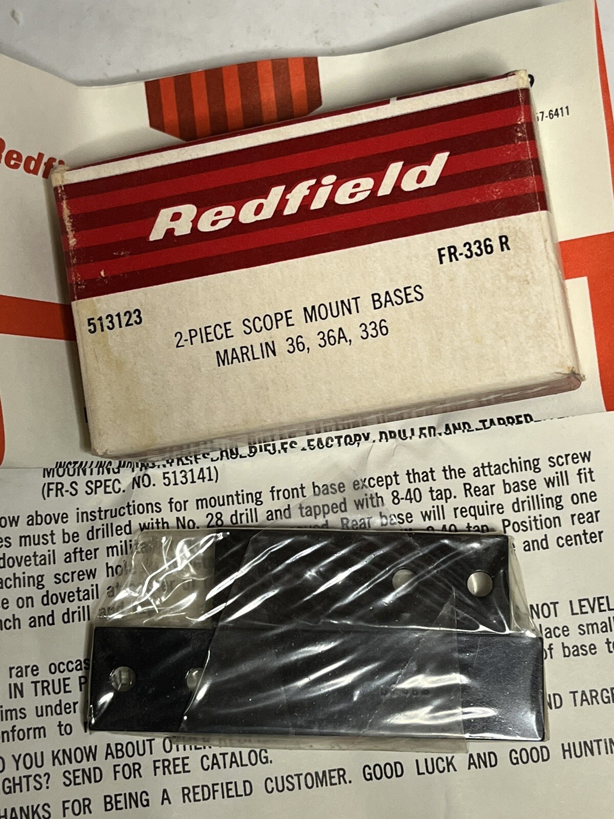 Redfield Frontier scope mount base 513123 for Marlin 36 36A 336 *NO ...