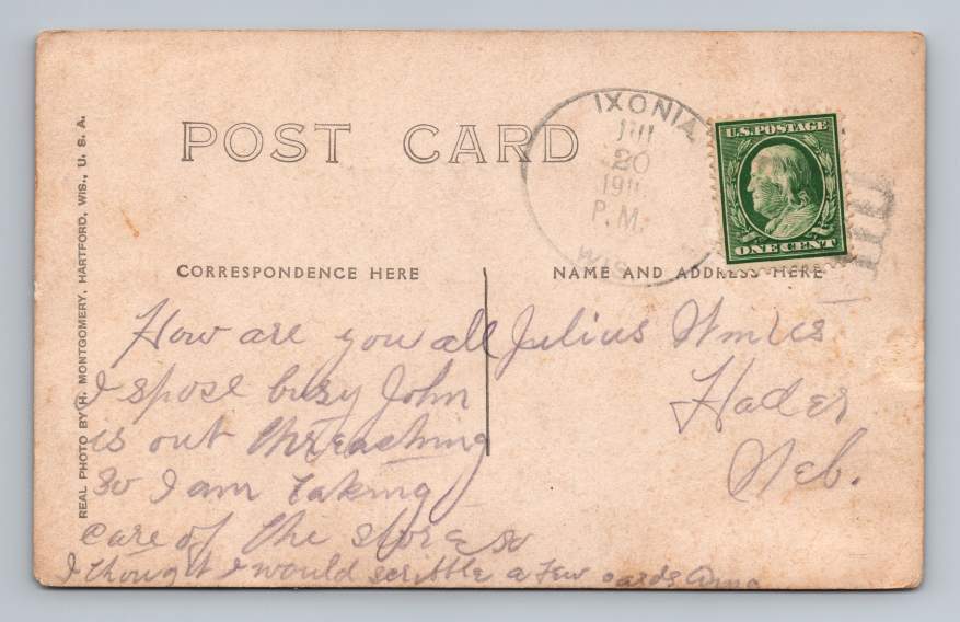 Public School IXONIA Wisconsin RPPC Antique Jefferson County Photo ...