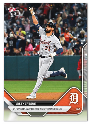 Riley Greene - 2025 MLB Topps NOW #132 First to Hit 2 HR In 9th Tigers ...