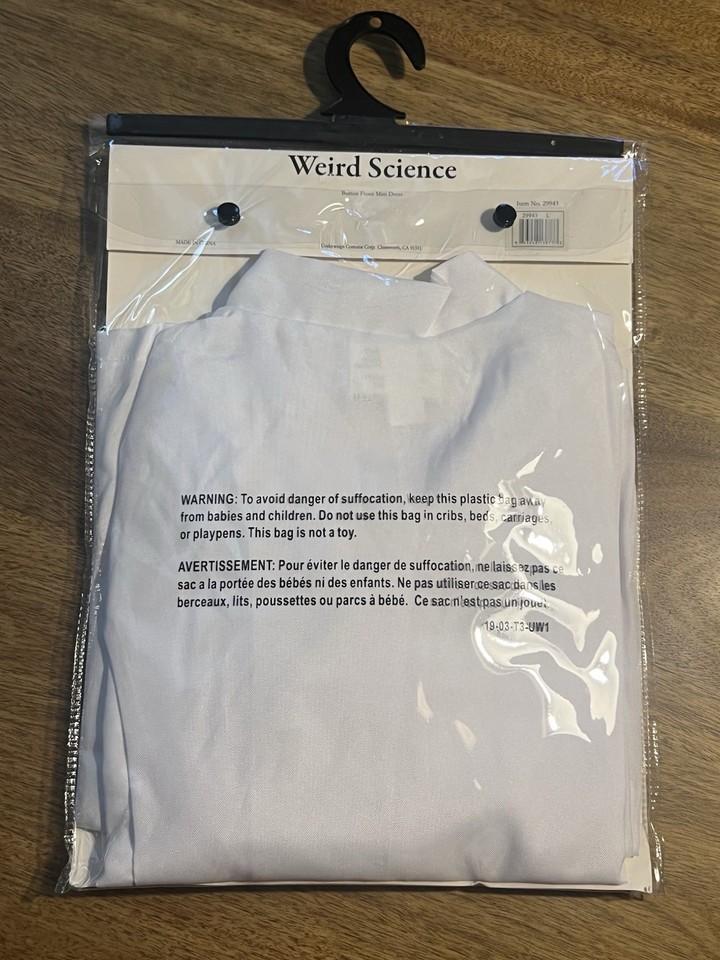 Underwraps Womens Weird Scientist Lab Coat Halloween Costume Size L NWT ...