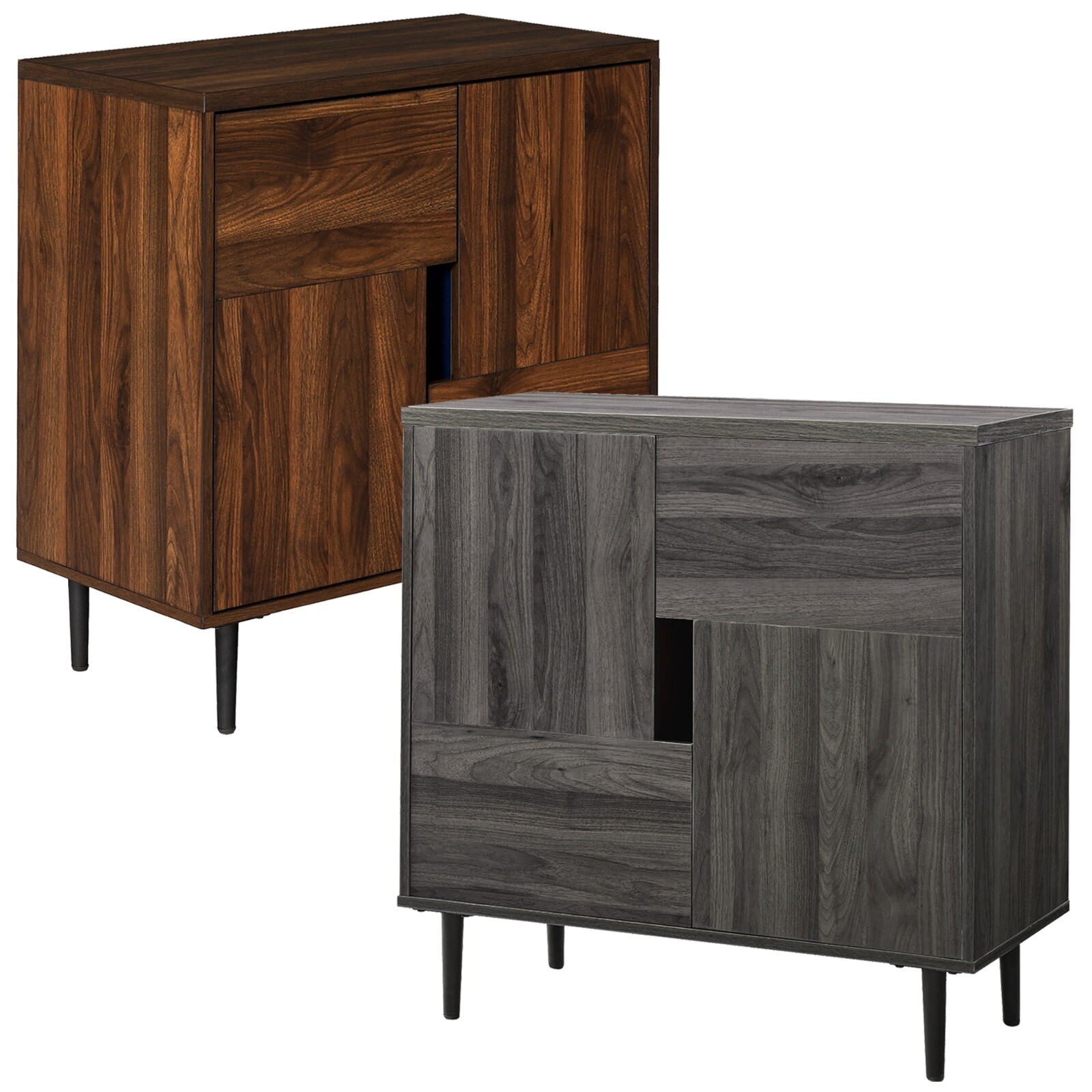 30" Modern Colour Pop Accent w/2 Doors Sideboard Storage Decorative ...