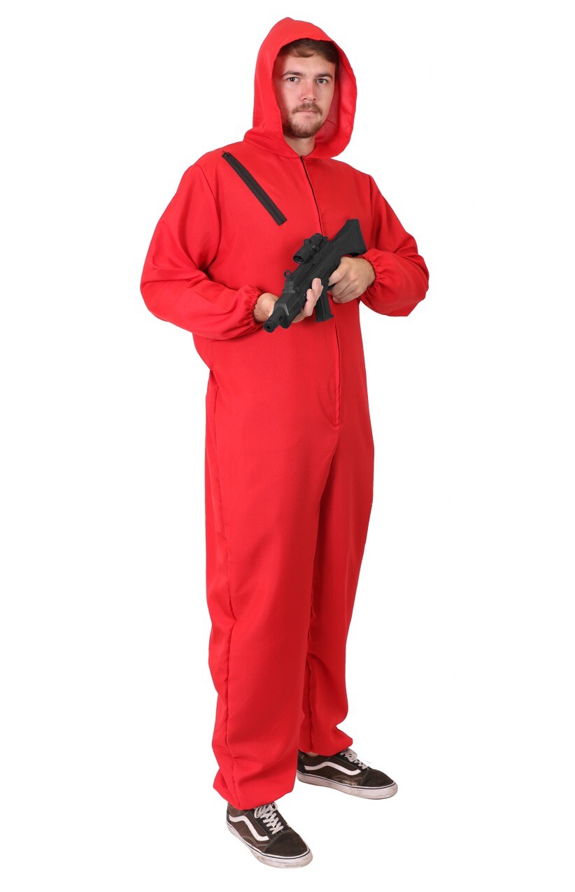Unisex Money Heist TV Bank Robber Red Jumpsuit Costume Salvador Dali ...