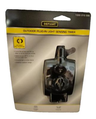 Defiant Outdoor Plug-In Light Sensing Timer 15 amp/125V General Purpose ...